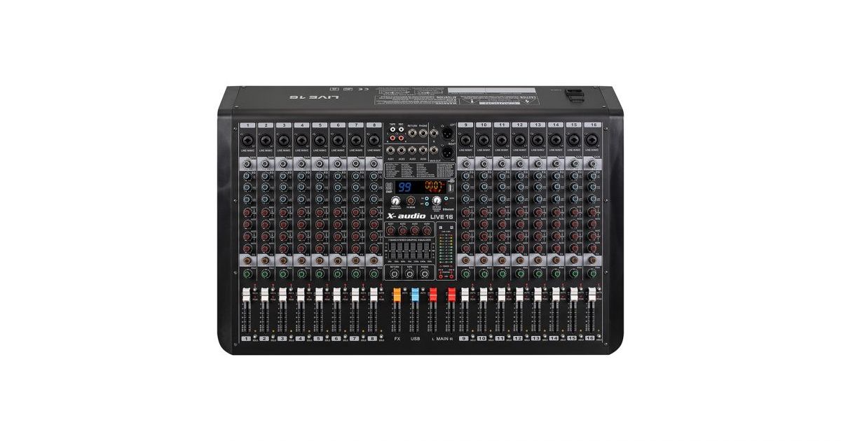 Mikser LIVE16 PRO 16 XLR ulaza, USB MP3/BT/REC, DSP multiefekt X-AUDIO ...